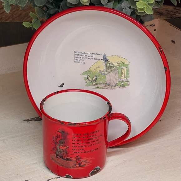 Kockums | Accents | Vintage Nursery Rhyme Cup Bowl Set | Poshmark